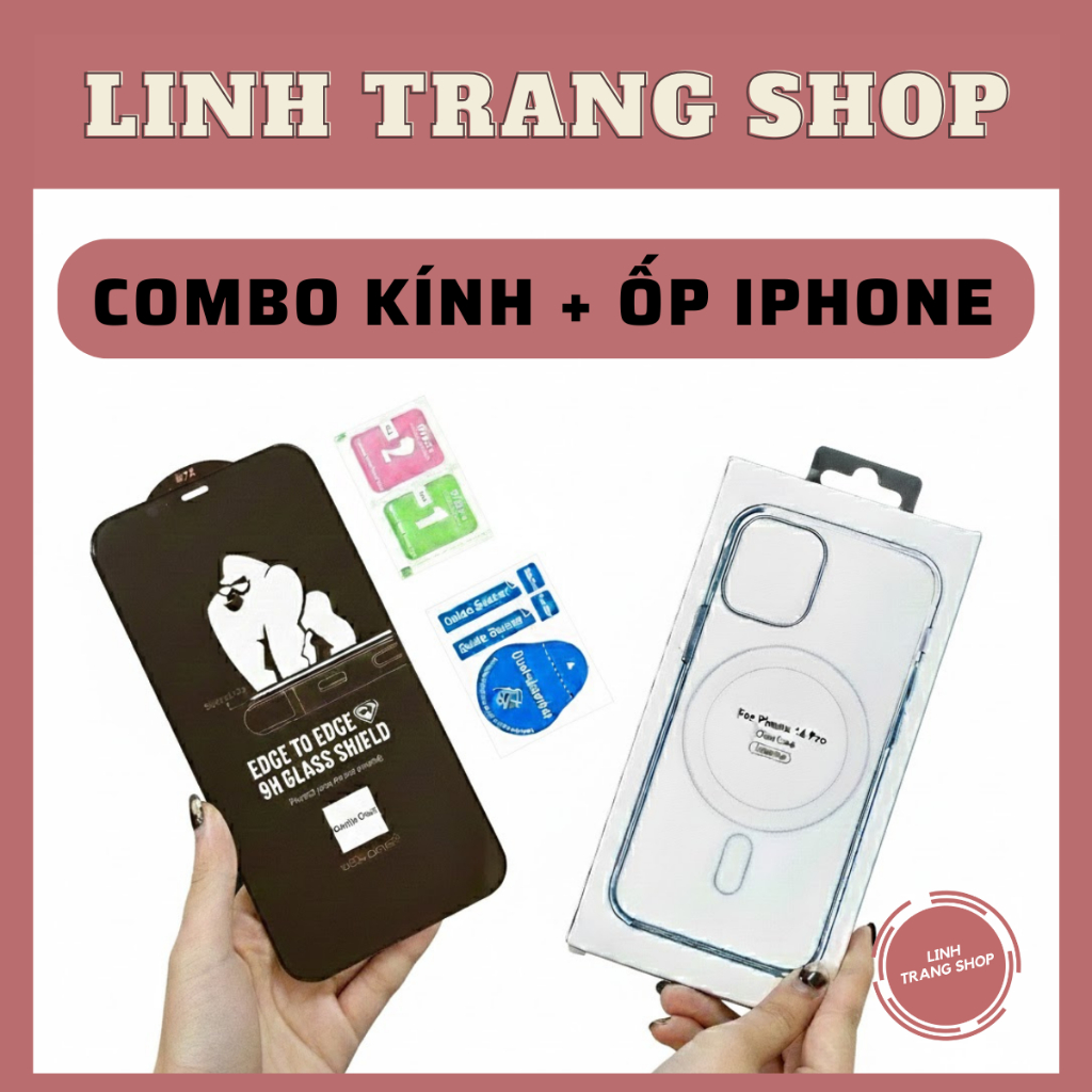 Kính Cường Lực + Ốp iPhone Trong Suốt(LƯU Ý BÓC SEAL CẢ 2 MẶT TRƯỚC KHI ...