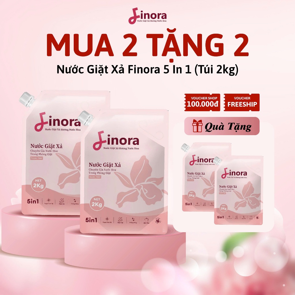 [MUA 2 TẶNG 2] Nước Giặt Xả Finora Hương Nước Hoa Cao Cấp (Tổng 8kg ...