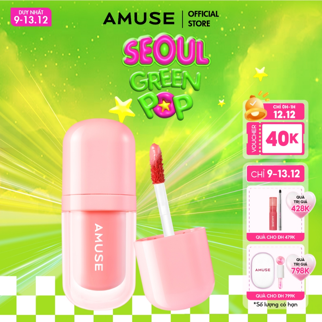 [DUY NHẤT 9-13.12] Son Tint Bóng Thuần Chay Amuse Bebe Tint 3.8g ...
