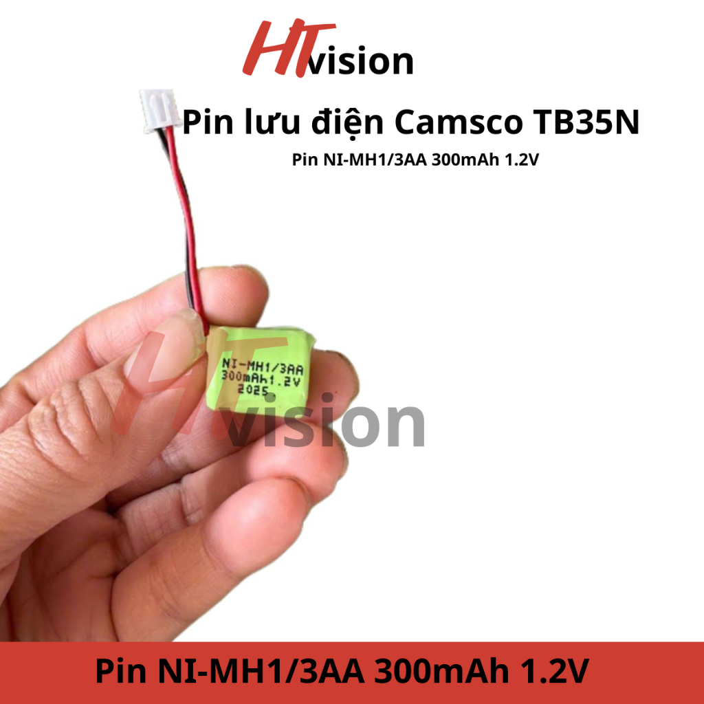 Pin lưu điện Camsco TB35N 1.2V, Pin NI-MH1/3AA 300mAh 1.2v dùng thay ...