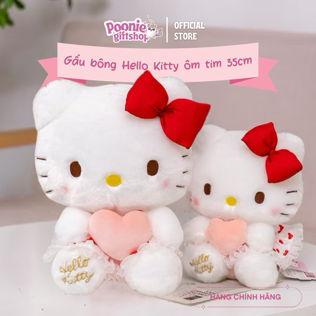 [ CHÍNH HÃNG SANRIO ] Gấu bông Hello Kitty ôm trái tim 30cm | Shopee ...