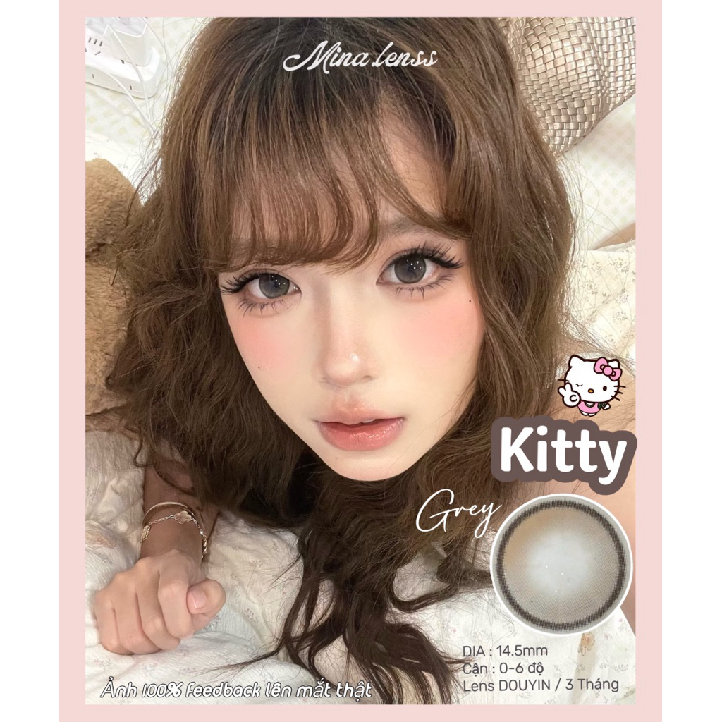 Lens DOUYIN gray ánh rêu cực hút mắt, có giãn tròng sẵn hàng 0-6 độ ...