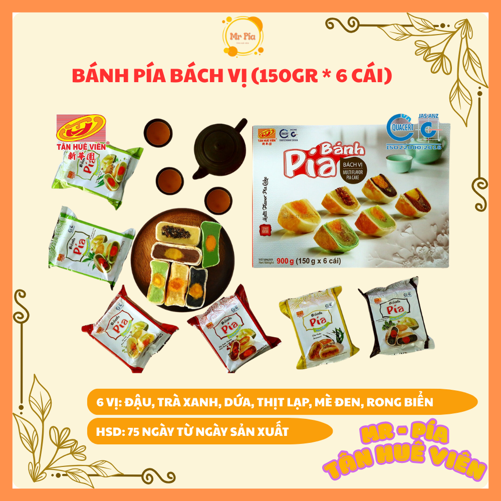 Bánh Pía Bách Vị Tân Huê Viên 900g (6 cái - 6 vị) - Chuẩn Vị Thơm Ngon ...