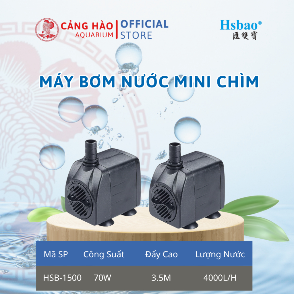 [Chính Hãng] Máy Bơm Nước Mini Chìm HSBAO HSB SERIES Dành Cho Hồ Cá ...
