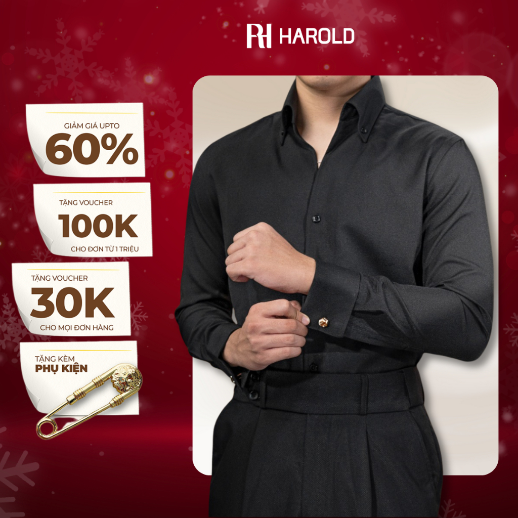 Áo Sơ Mi Nam Trắng Đen, Xám Khói Dài Tay Cao Cấp Harold Cổ Button Down ...