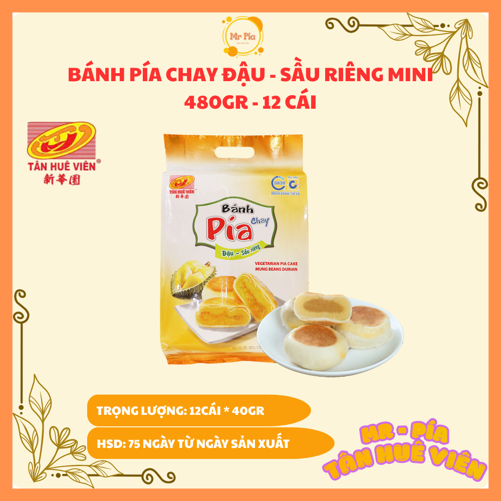 Bánh Pía Chay Đậu Sầu Riêng Tân Huê Viên 480g (12 cái x 40g) | Shopee ...