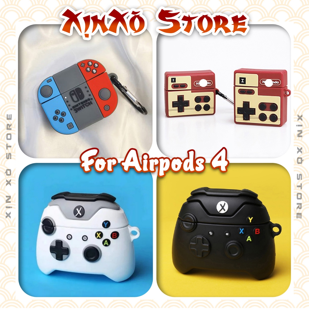 Ốp bảo vệ tai nghe Airpod 2 3 4 Pro Pro2 MÁY GAME CUTE kèm móc khóa ...