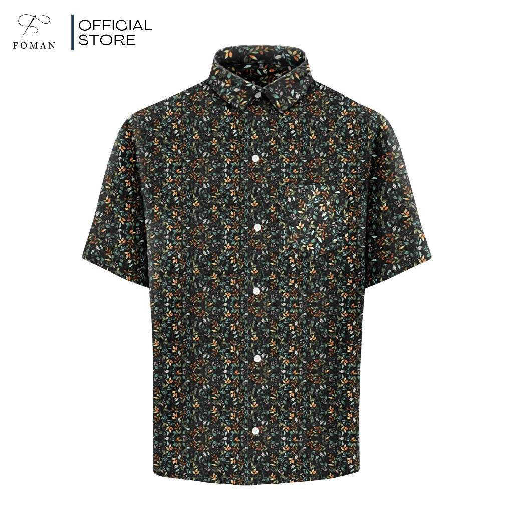 Áo sơ mi tay ngắn Nam Form Regular FOMAN Hoạ tiết Mini Leaf Pattern vải ...
