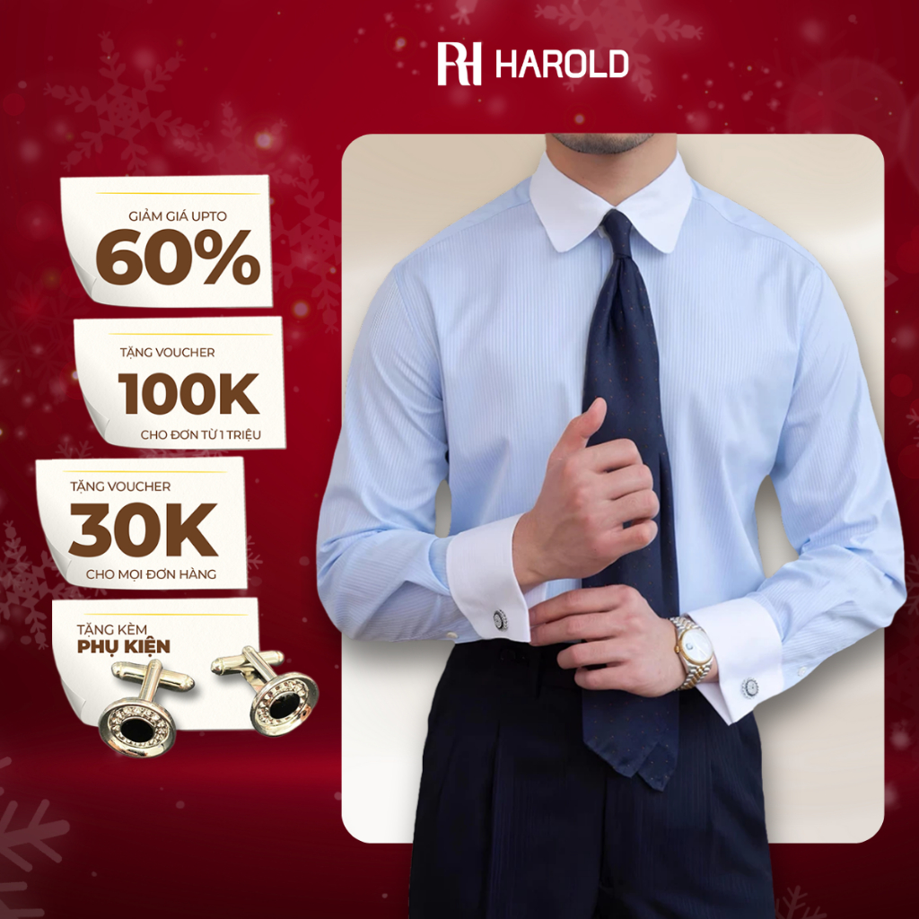 Áo Sơ Mi Nam Tay Dài Cao Cấp Harold Winchester (Tặng Kèm Cufflinks ...