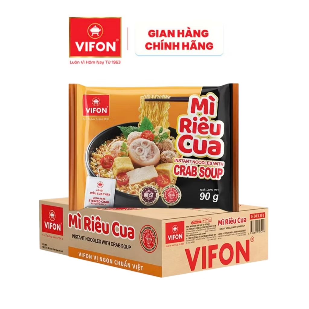 Mì Riêu Cua VIFON Có Riêu Thật 90g/ Gói | Shopee Việt Nam