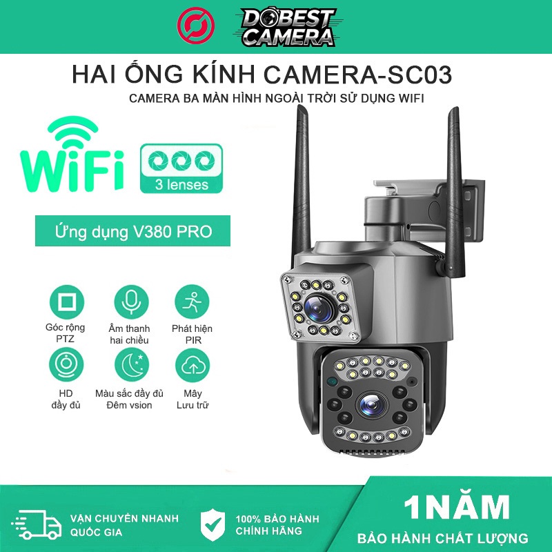 V380 Pro Camera Wifi 4MP Đàm thoại 2 chiều Phát hiện người Xoay 360 ...