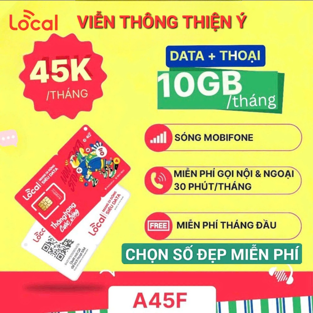 SIM 4G/5G LOCAL MOBIFONE A45F A69S{chọn số đẹp miễn phí} | Shopee Việt Nam
