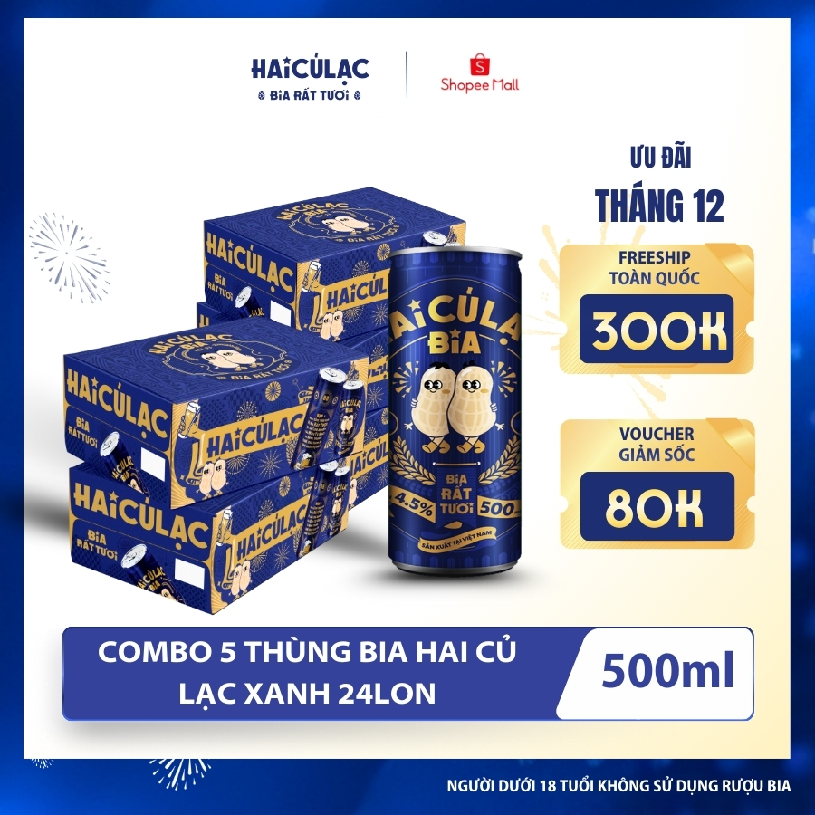 [CHÍNH HÃNG] COMBO 5T BIA HAI CỦ LẠC 24-500ML | Shopee Việt Nam