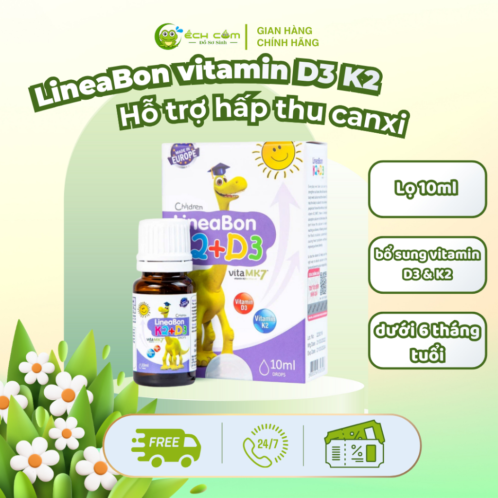 LineaBon vitamin D3 K2 10ml - Hỗ trợ hấp thu canxi cho trẻ | Shopee ...