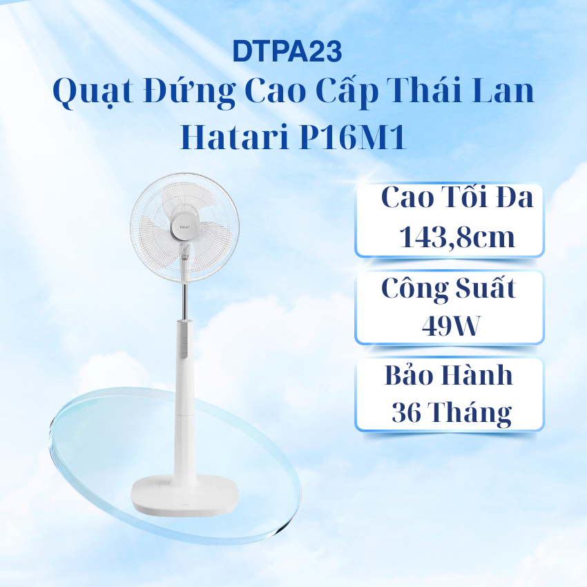 Quạt Đứng Cao Cấp Thái Lan Hatari P16M1, Công Suất 49W, Sải Cánh 16Inch ...