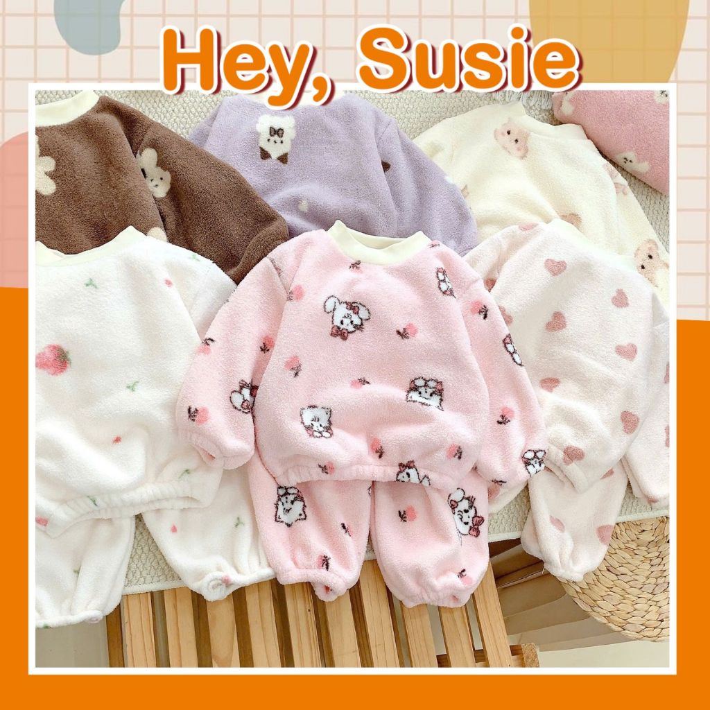 Set Lông Cừu Họa Tiết Đáng Yêu Cho Bé Size 8-22kg Hey Susie S7172 ...