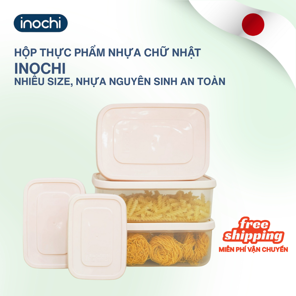 Hộp nhựa thực phẩm CHỮ NHẬT Inochi Hokkaido 500ml-750ml-1000ml-1500ml ...