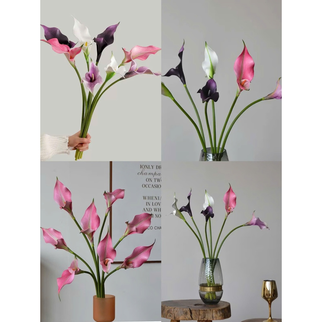 Hoa Rum Kép,Hoa Calla lily nhân tạo trang trí hoa cưới,hoa cầm tay cô ...