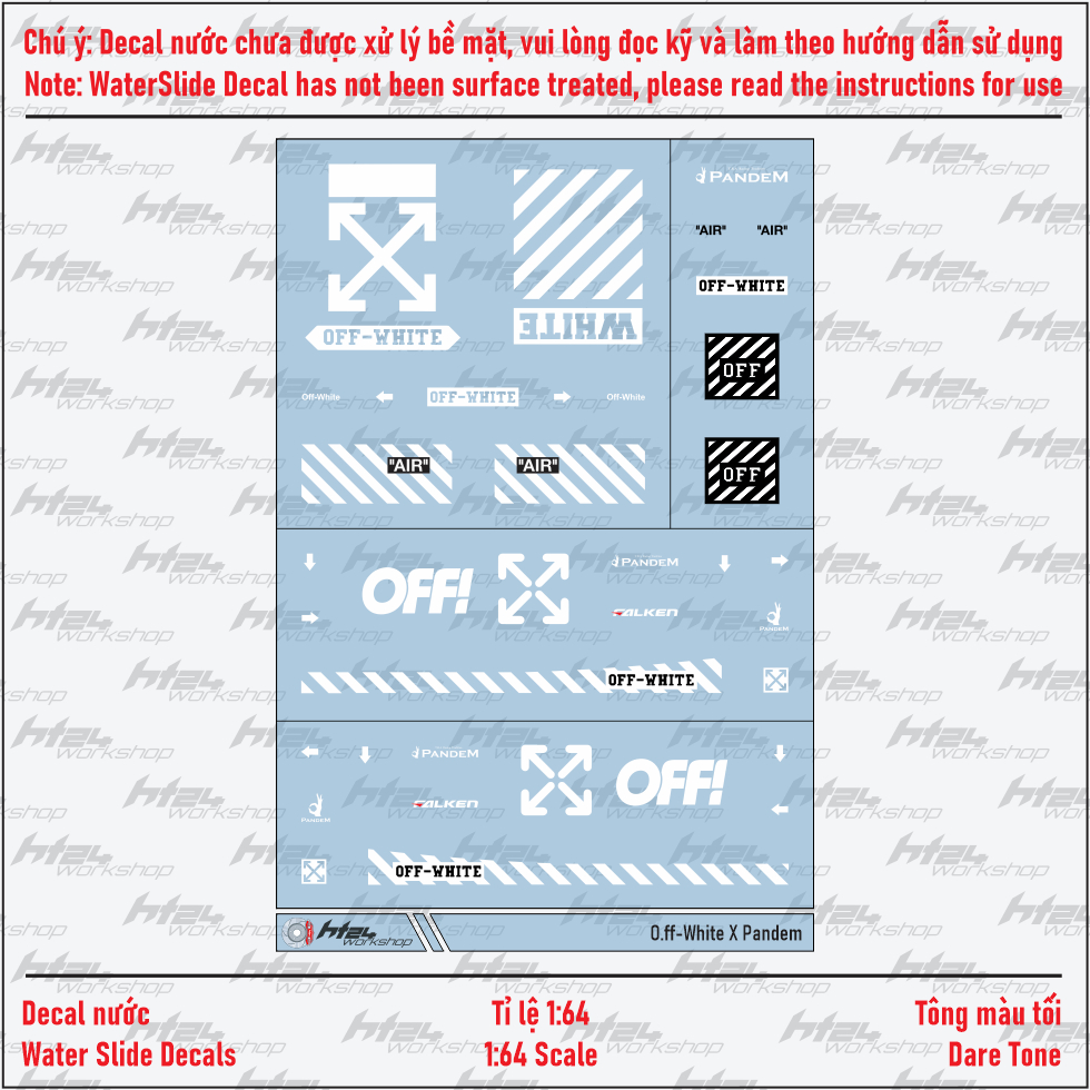 HT24workshop - Decal nước O.ff-White X Pandem Wrap dành cho xe mô hình ...