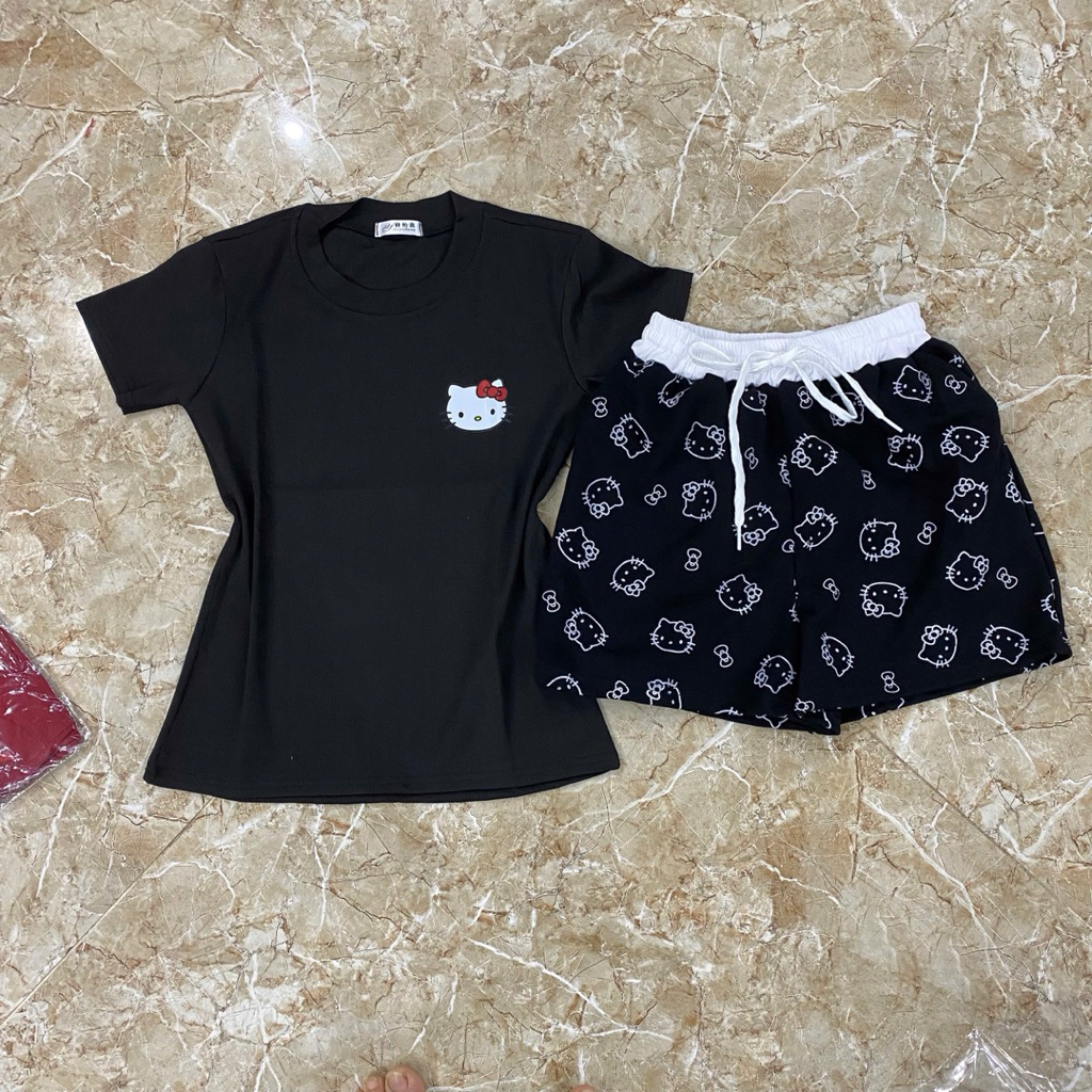 Sét bộ đùi áo tăm kitty mix quần đùi kitty 38-53 kg | Shopee Việt Nam