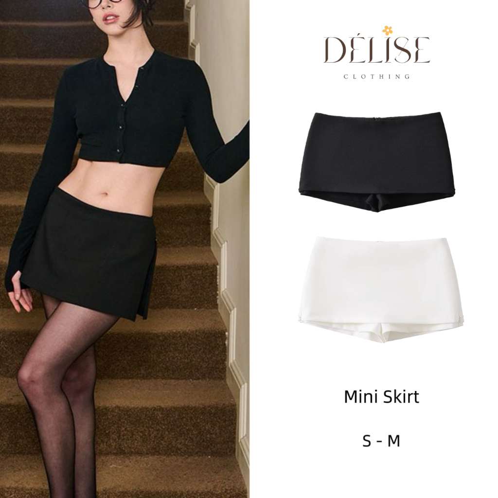 Chân váy ngắn cạp trễ basic (Có quần bảo hộ) - Mini Skirt | Shopee Việt Nam