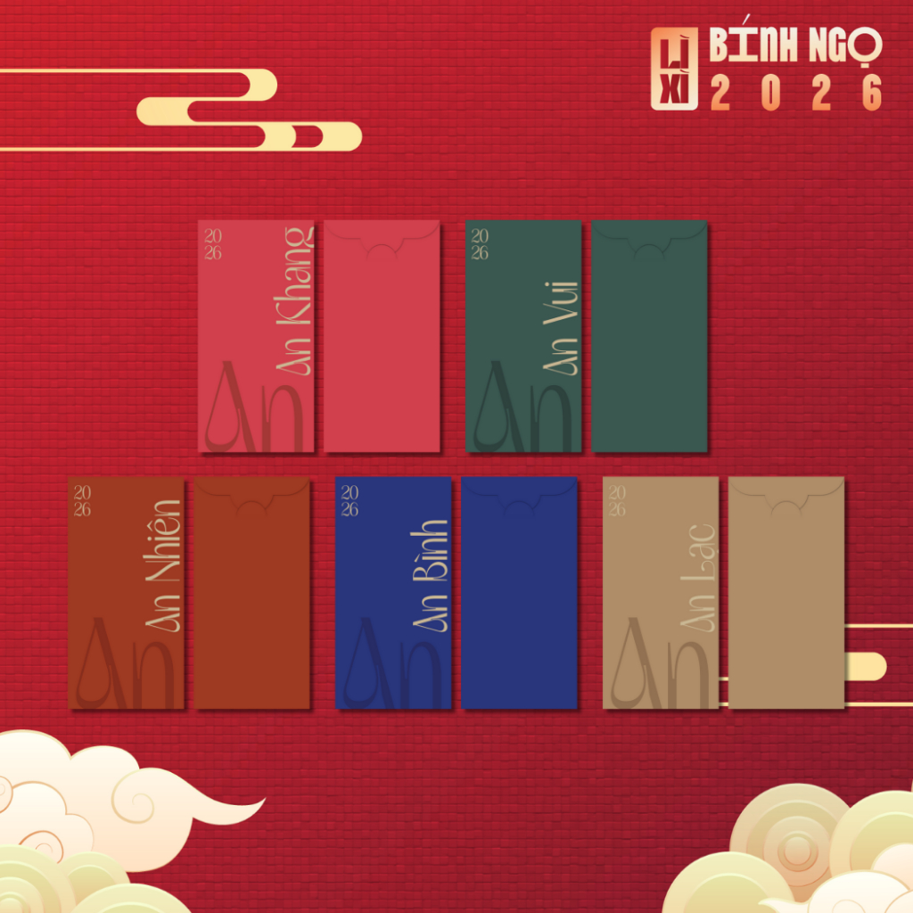 Bao Lì Xì Ngọc San 2026 – Set 10 Bao Tết Bính Ngọ – Giấy C150 Cán Mờ ...
