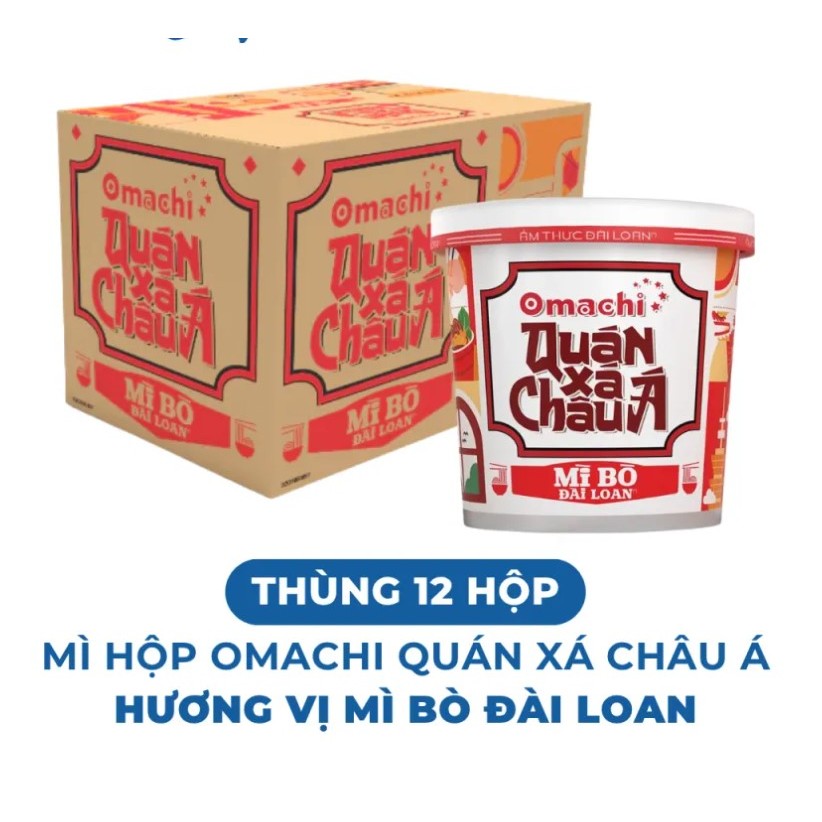 [OMACHI] Thùng 12 Hộp Mì Omachi Quán Xá Châu Á Vị Bò Đài Loan Hộp 95G ...