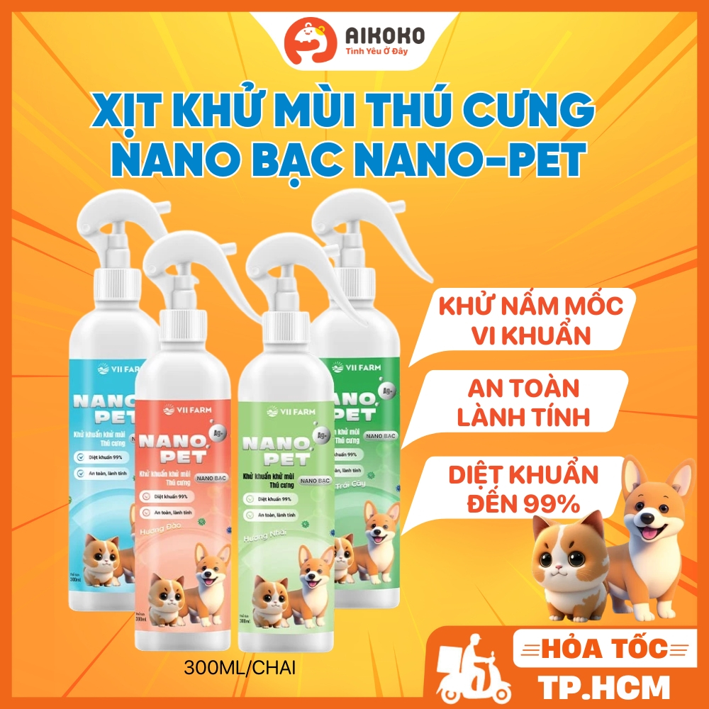 Xịt Khử Mùi Nano Bạc NANO-PET Cho Chó Mèo - Diệt Khuẩn, Diệt Nấm, Hương ...
