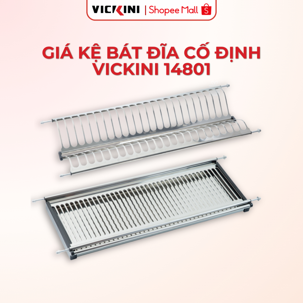 Kệ Bát Đĩa Cố Định Thông Minh VICKINI 14801 Inox SUS201 Mờ Sang Trọng ...