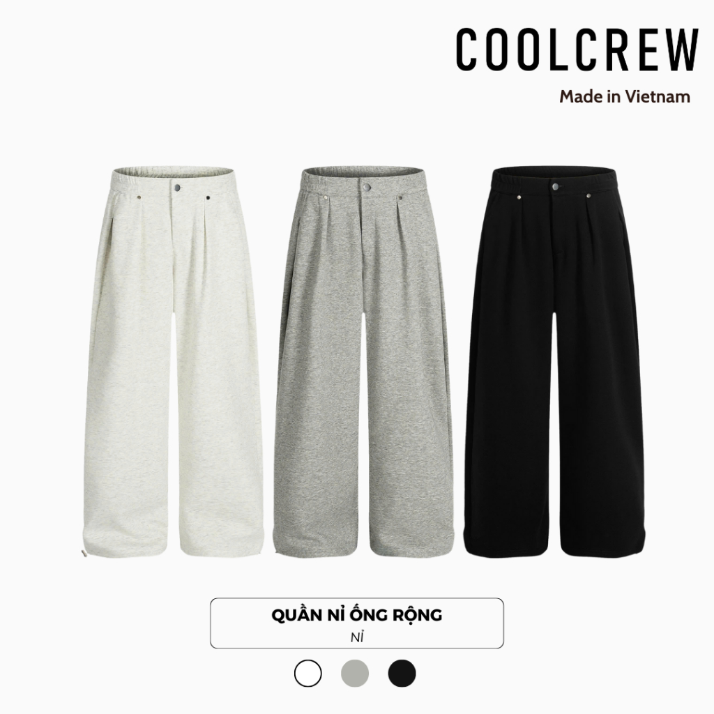 [C] Quần Dài Nỉ Ống Rộng COOLCREW Unisex – Quần Sweatpants Cạp Chun ...