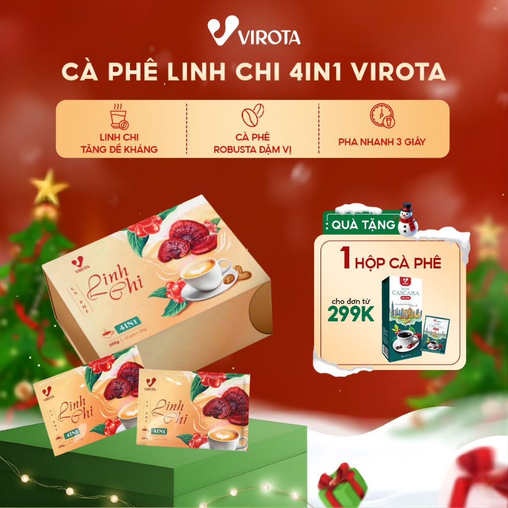 Cafe Linh Chi 4in1 Virota - tỉnh táo nhẹ nhàng, hỗ trợ sức đề kháng ...