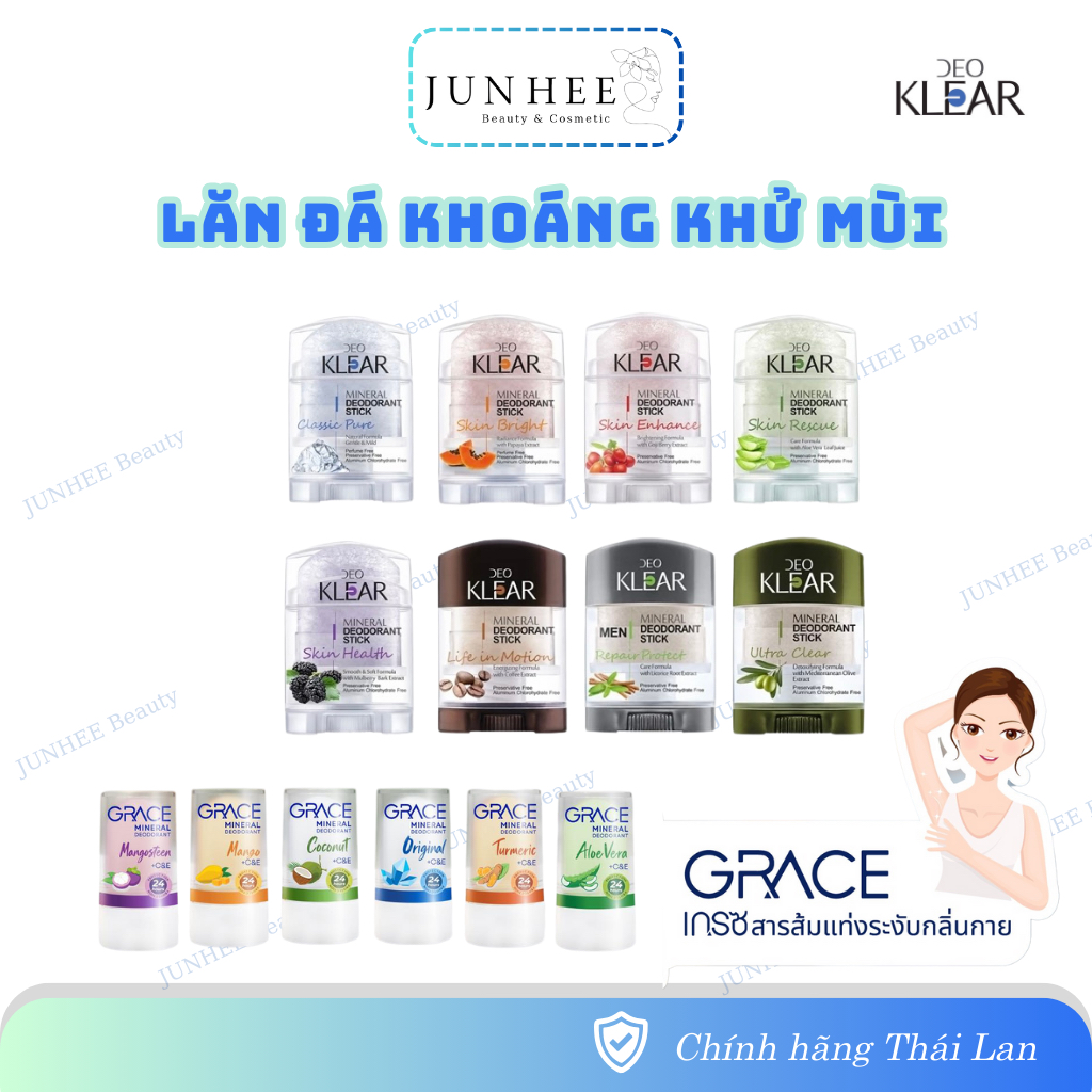 [ JUNHEE AUTH ] Lăn khử mùi đá khoáng Deo KLEAR Thái Lan Chính hãng ...