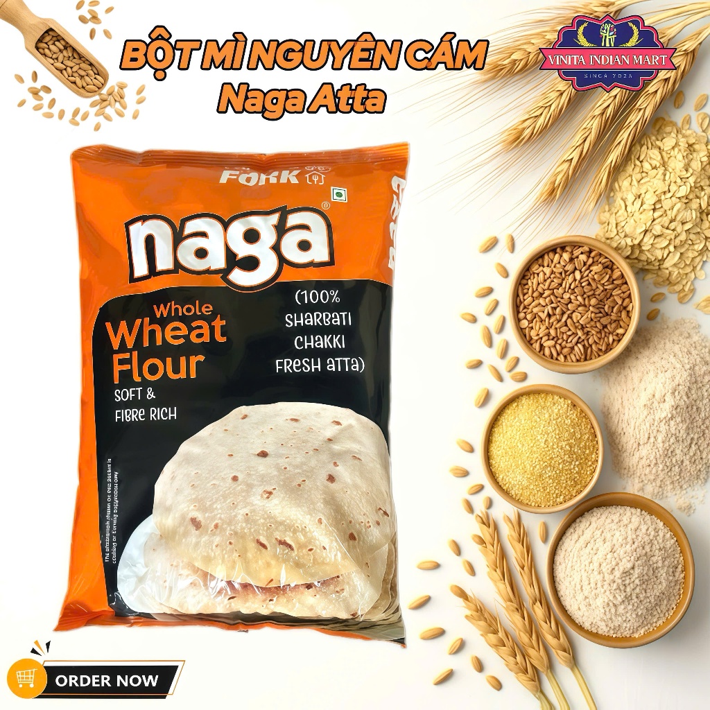Bột mì nguyên cám - Naga Atta Whole Wheat Flour | Shopee Việt Nam