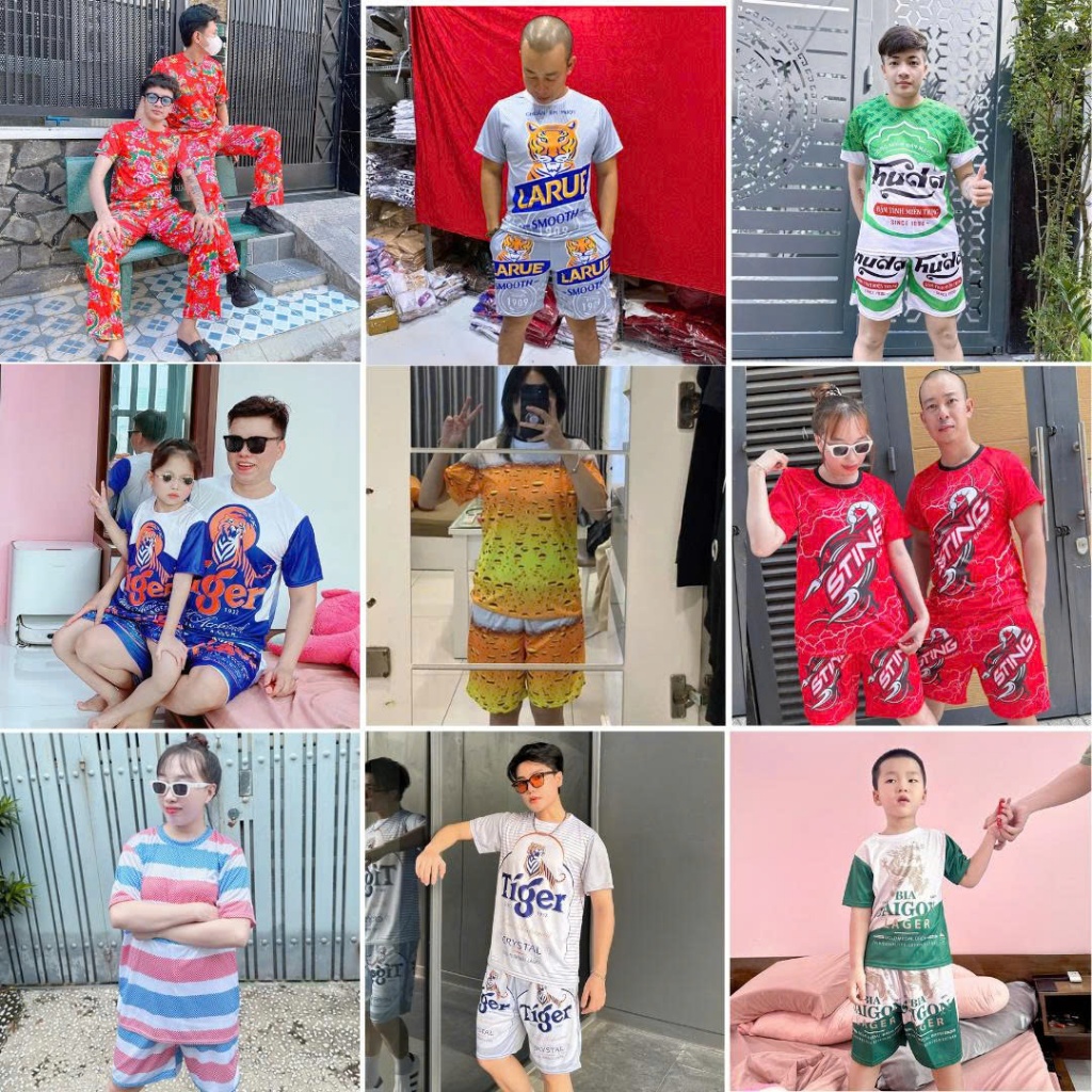 đồ bộ bia tiger, kẹn bạc, sài gòn, huda, larue, sting ,phông bạt, con ...