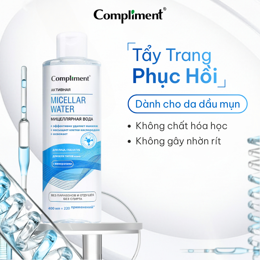 Nước Tẩy Trang Micellar Water Compliment Sạch Sâu Kiềm Dầu, Gỉam Mụn Mờ ...