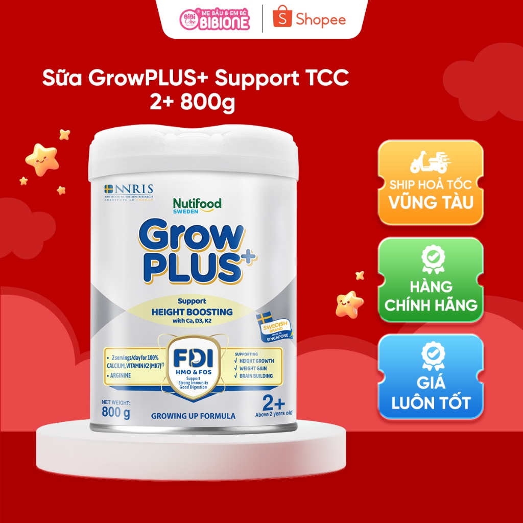 Sữa Bột Nutifood GrowPLUS+ Height Boosting (Bạc) 800g Số 1+·2+ Cho Bé ...