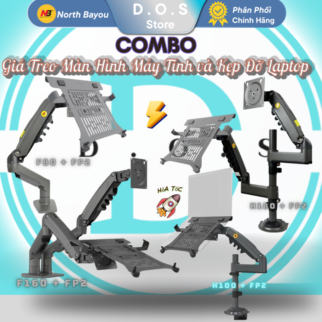 Combo Arm Màn Hình North Bayou F80 H100 H180 F160 & Kẹp Laptop FP2 Cao ...