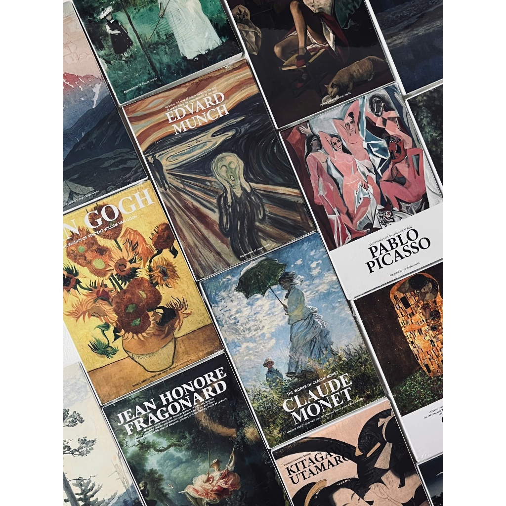 30 TẤM POSTCARDS CỦA CÁC HỌA SĨ NỔI TIẾNG VAN GOGH, CLAUDE MONET ...