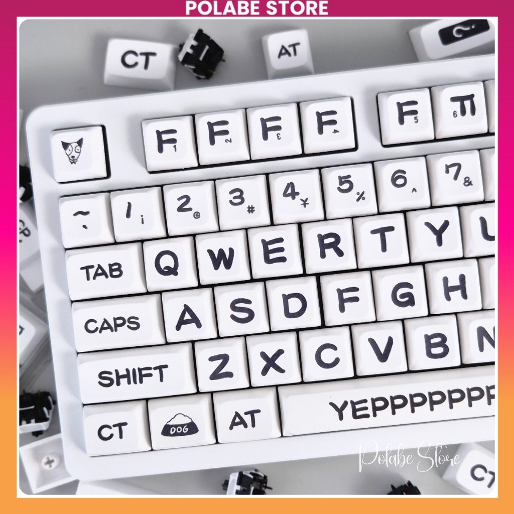 Keycap Animal Party XDA Profile Bàn Phím Cơ Keycap font chữ to Comic ...