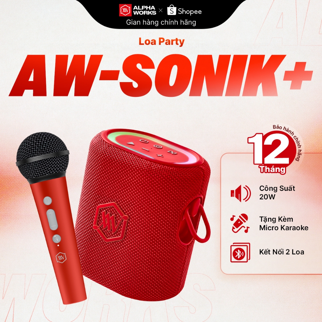 Loa Party Karaoke Mini Di Động Alpha Works Sonik Plus Tích Hợp Micro ...