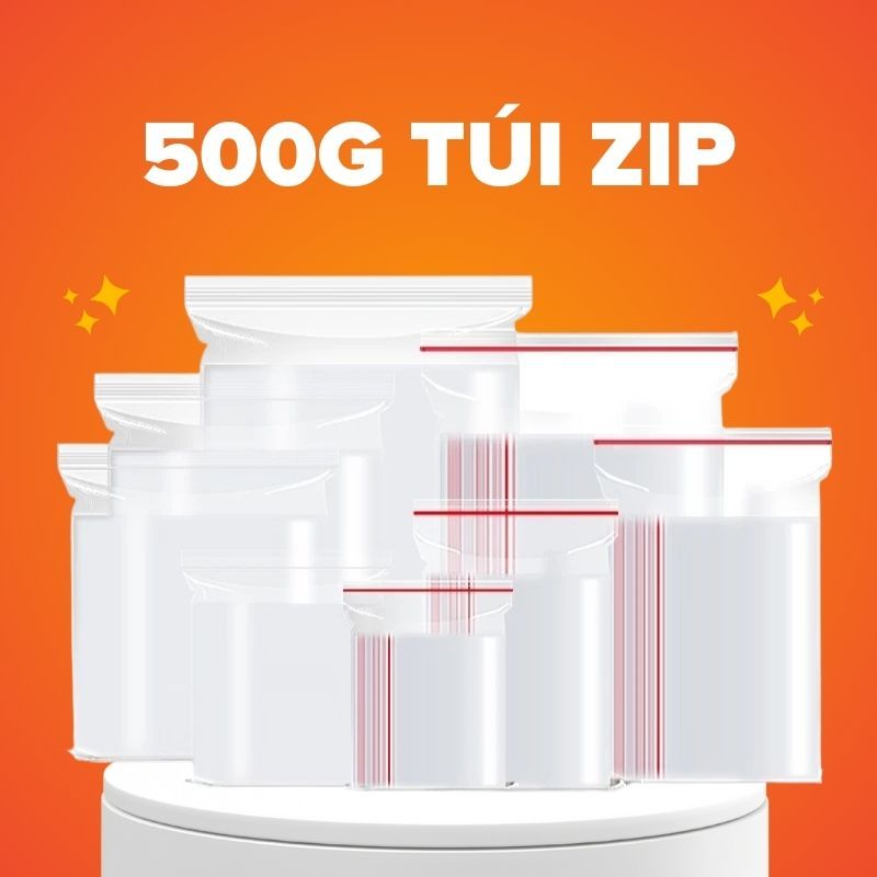 500g Túi Zip Viền Đỏ Dày – Túi Zipper Chỉ Đỏ PE – Đựng Phụ Kiện, Đựng ...