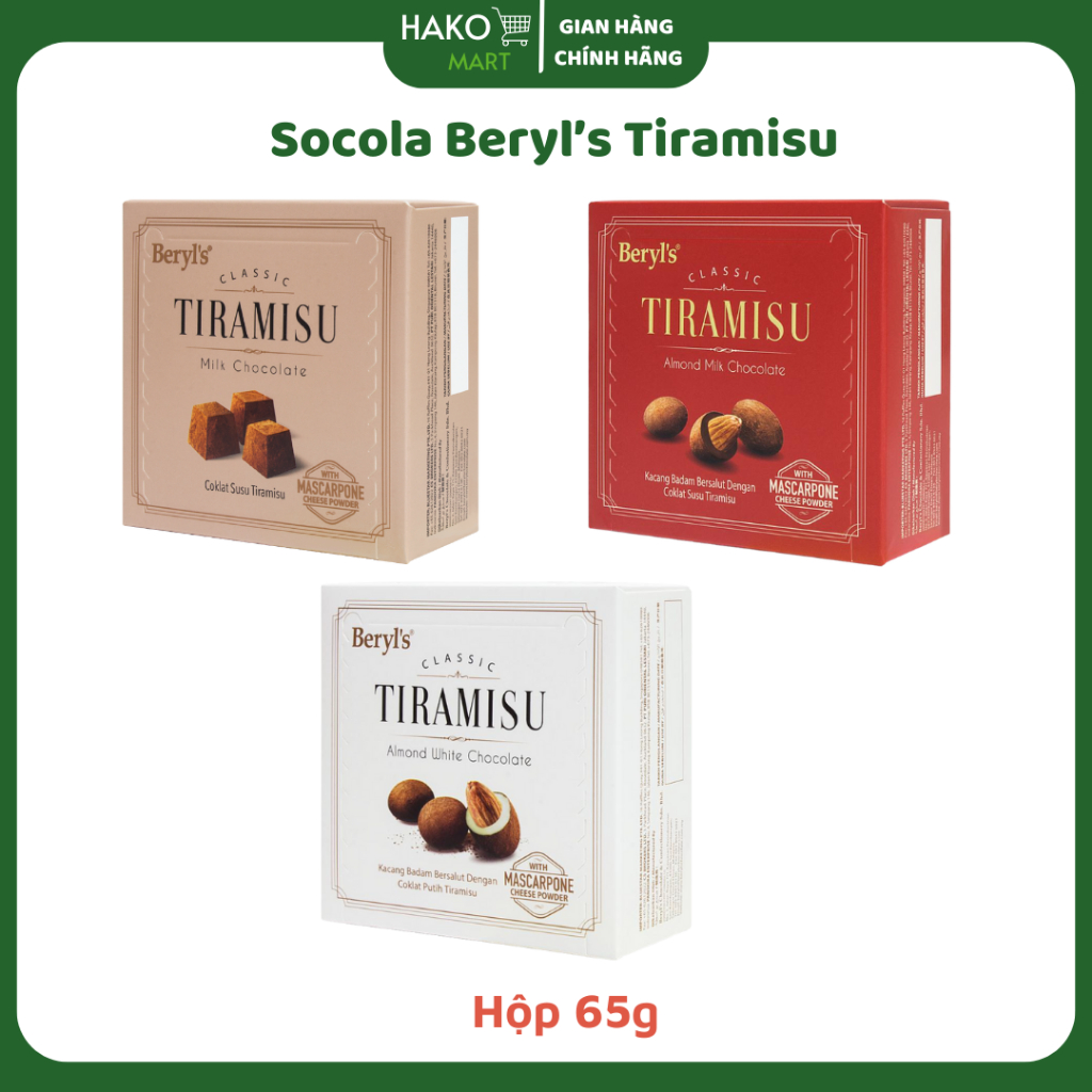 Socola Beryl's Tiramisu Hộp 65g | Shopee Việt Nam