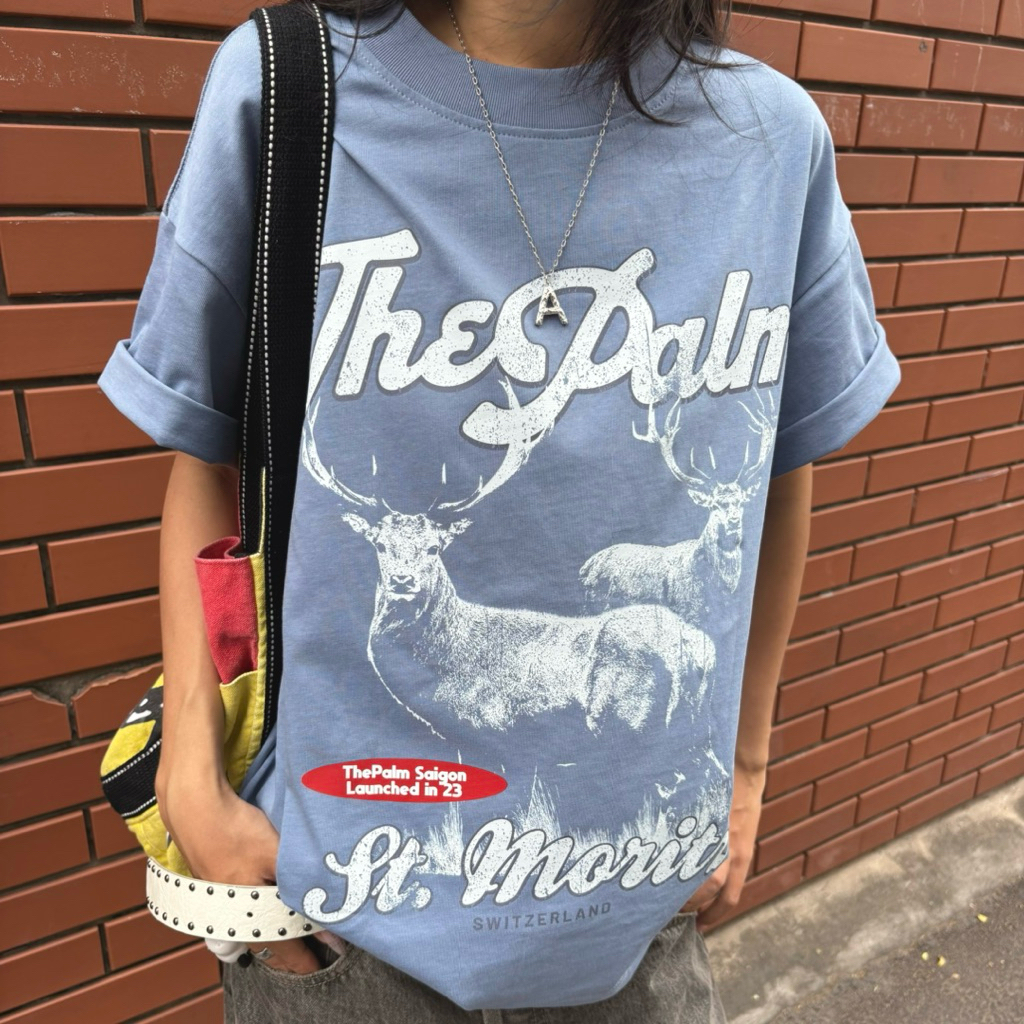 ThePalm CHÍNH HÃNG - Áo Thun Xanh Xám FORM BOXY "ST.MORITZ" UNISEX ...