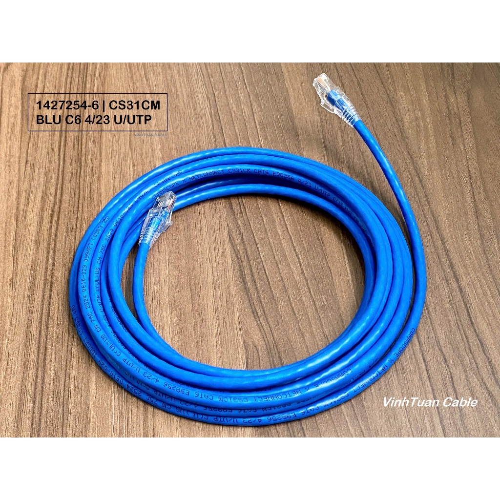 Dây nhảy mạng patch cord CAT6 Commscope CS31 lõi đồng 23AWG dài 1M, 1 ...