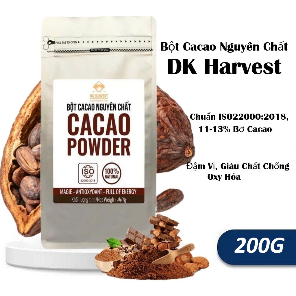 Bột Cacao Nguyên Chất DK Harvest Cocoa Powder 11-13% Bơ Cacao Đậm Vị ...