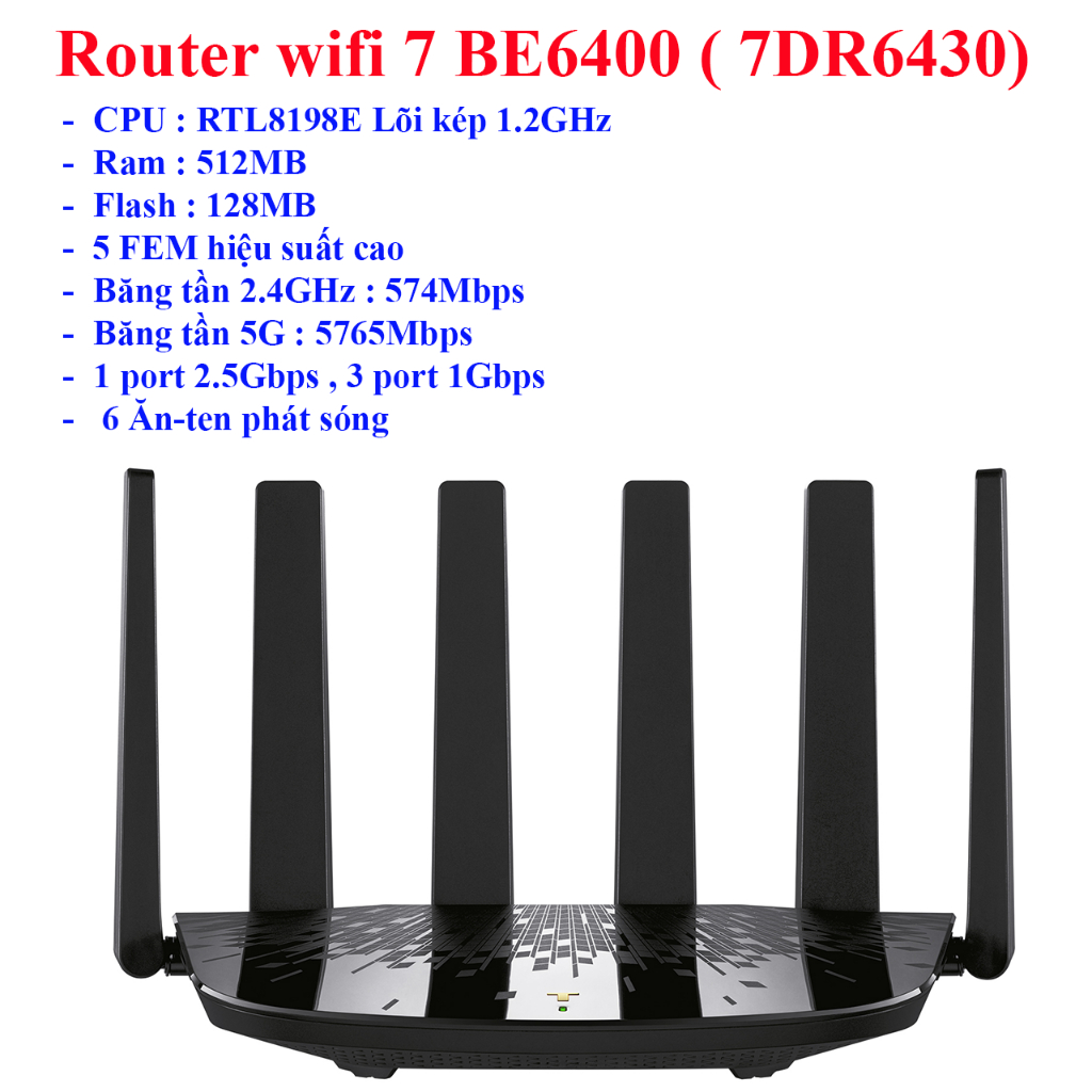 [New Seal] Bộ Phát router Wifi 7 TPLINK BE6400 (7DR6430) - Xyên tường ...