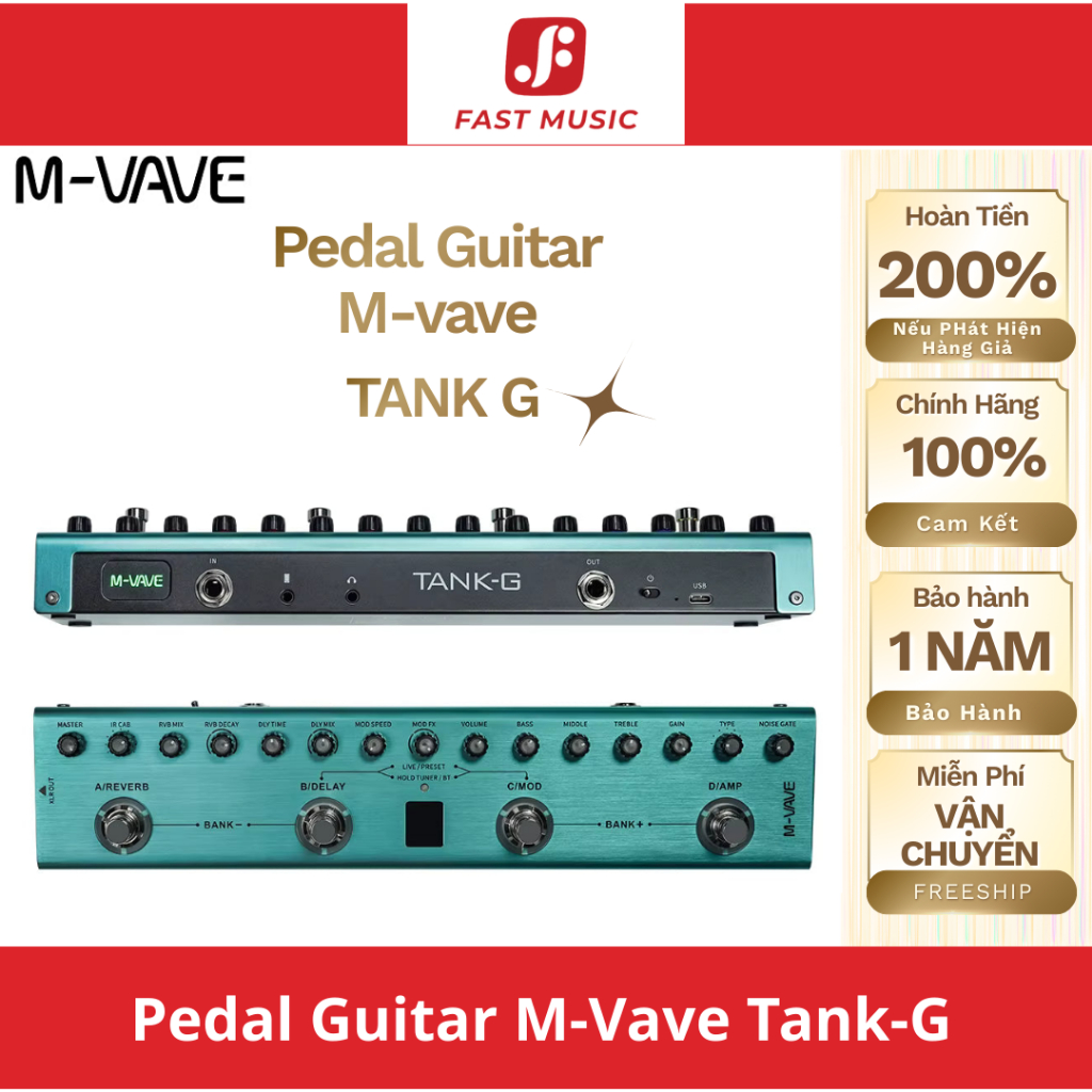 Pedal Guitar M-Vave Tank G Chuyển Đổi Hiệu Ứng Âm Thanh Chính Hãng Tặng ...