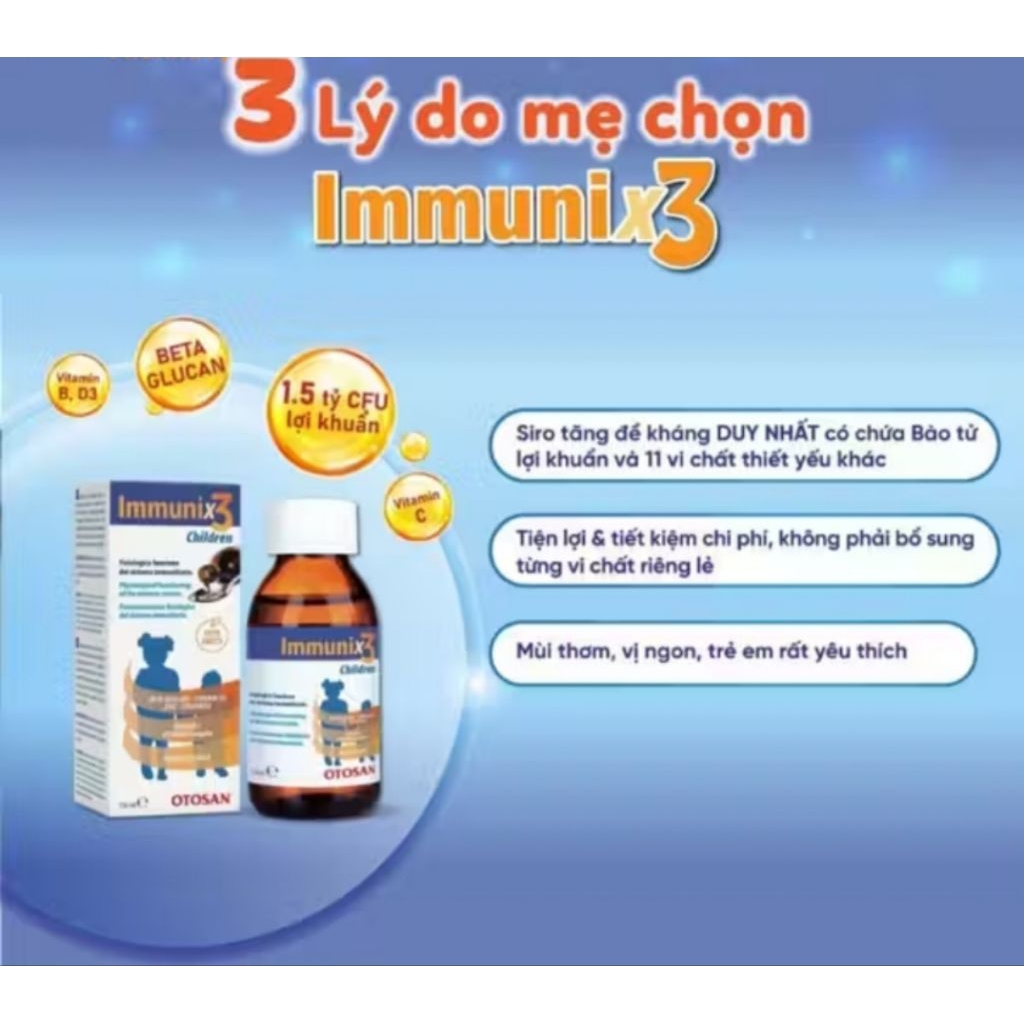 Immunix3 children (date 07-2028 tem tích điểm) hỗ trợ tăng đề kháng bổ ...