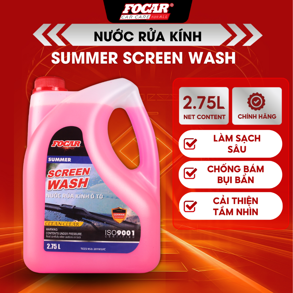 [Giá tốt] NƯỚC RỬA KÍNH Ô TÔ SUMMER-FOCAR Summer Screen Wash 2,75L ...