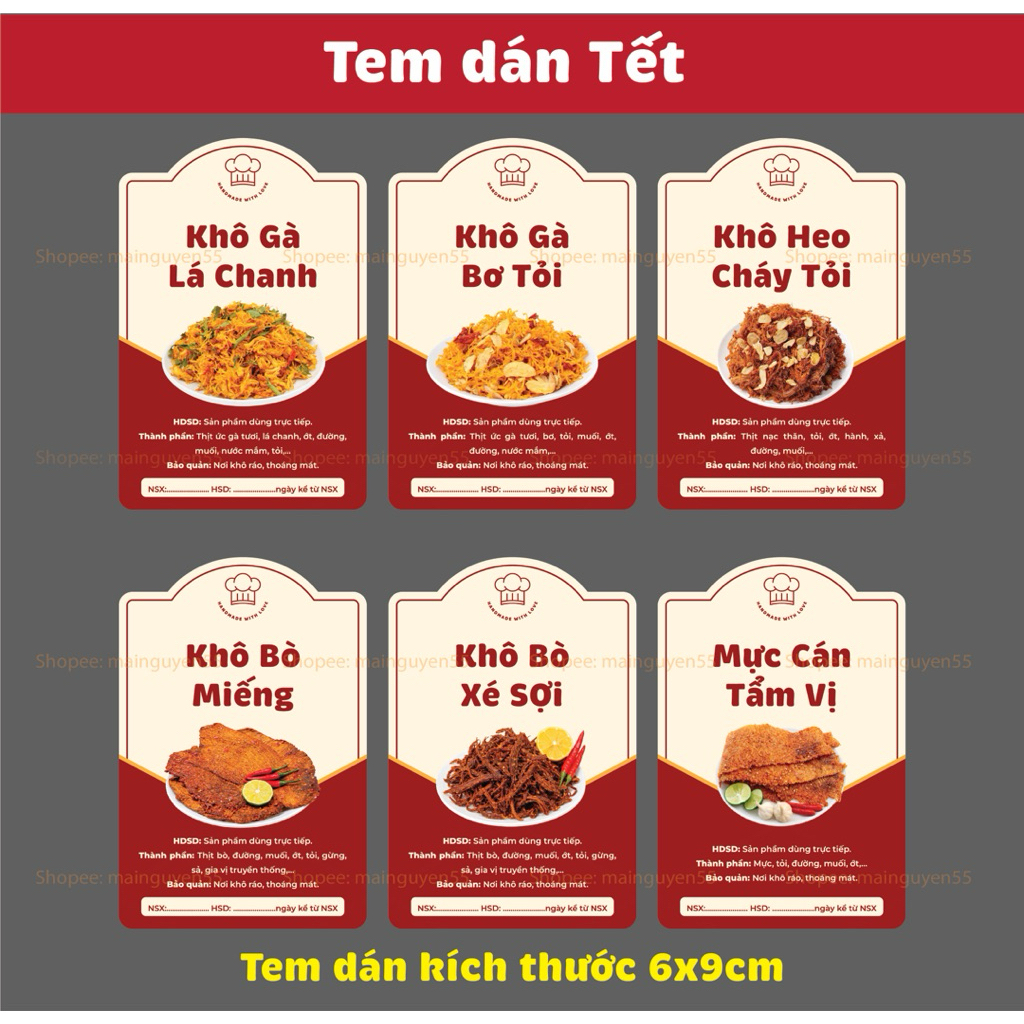 [ Sẵn ] Tem khô gà lá chanh , tem khô bò, tem khô heo cháy tỏi , tem ...